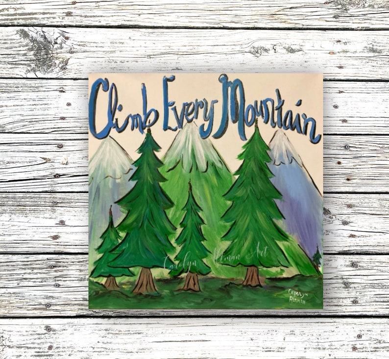 Evergreen Mountain Scene Painting: Art Print & Note Card Set - Etsy