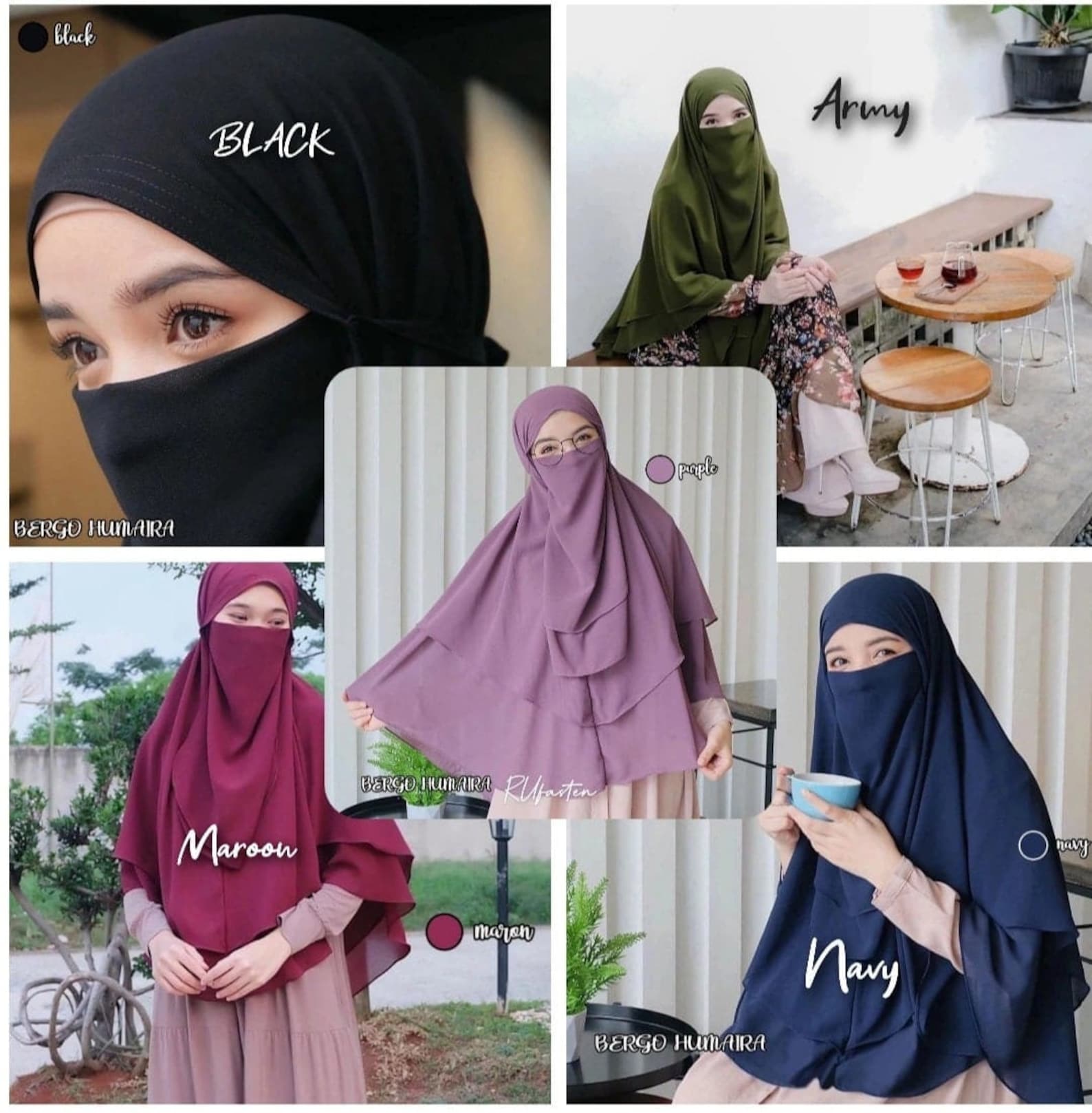 Beautiful Instant Khimar Niqab Two Layers - Indonesian Local Production ...
