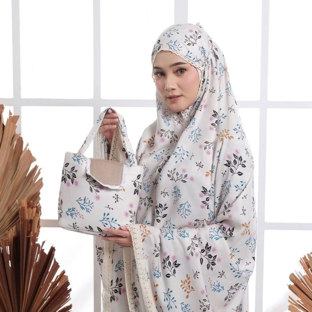 Floral Cotton Rayon Muslim Prayer Dress Set With Bag - Etsy