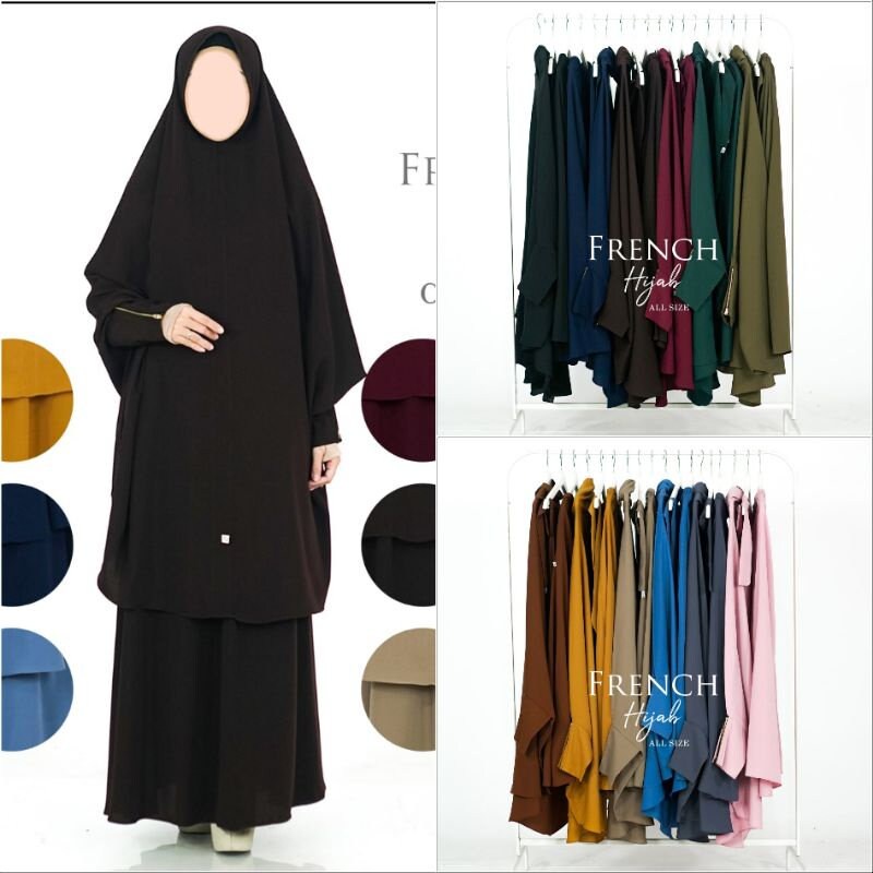 Comfort Simply One Set French Khimar With Skirt - Muslim Fashion Syari ...