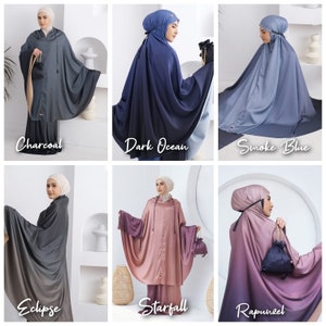 Elegance Muslim Prayer Dress One Set Satin Silky Gradation - Muslim ...