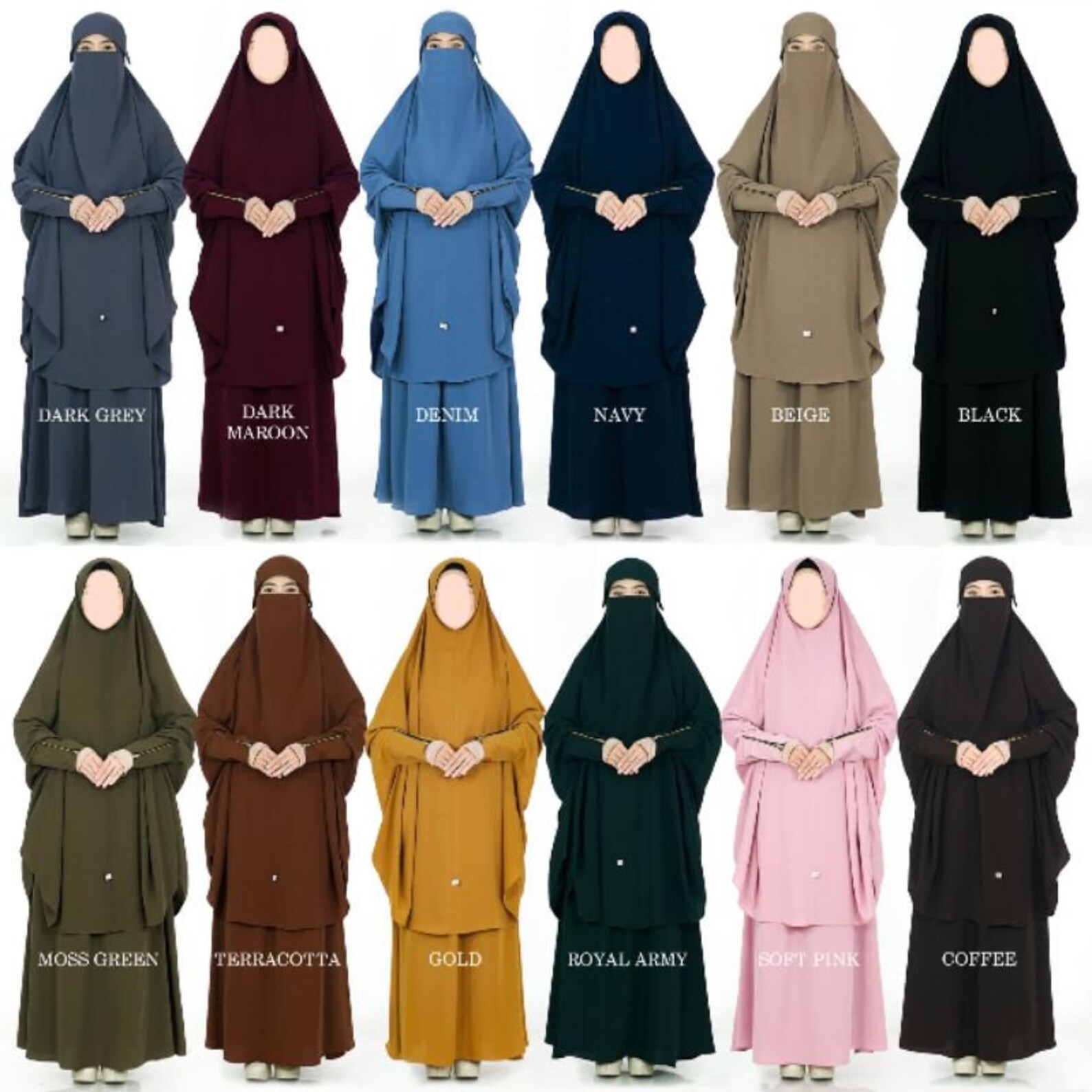 Comfort Simply One Set French Khimar With Skirt - Muslim Fashion Syari ...