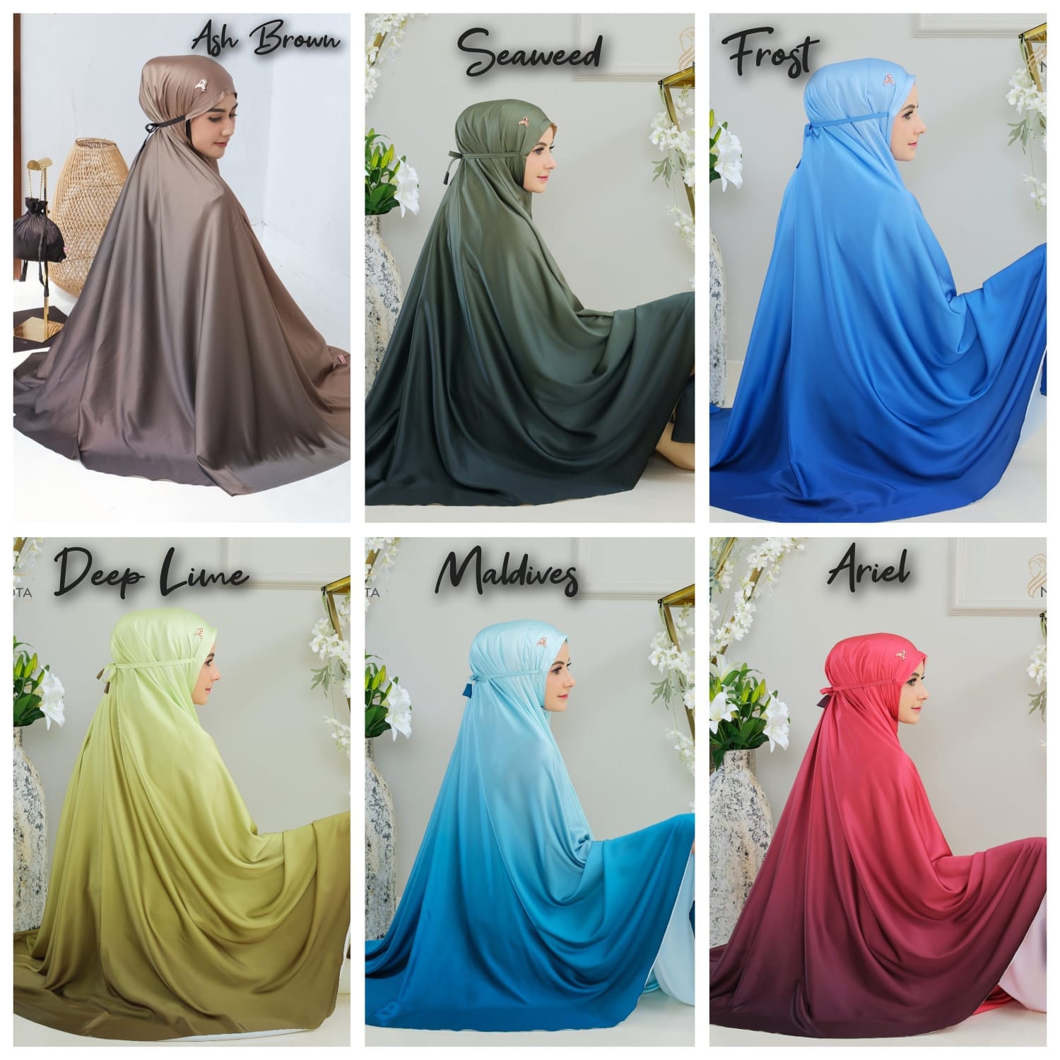 Elegance Muslim Prayer Dress One Set Satin Silky Gradation - Muslim ...