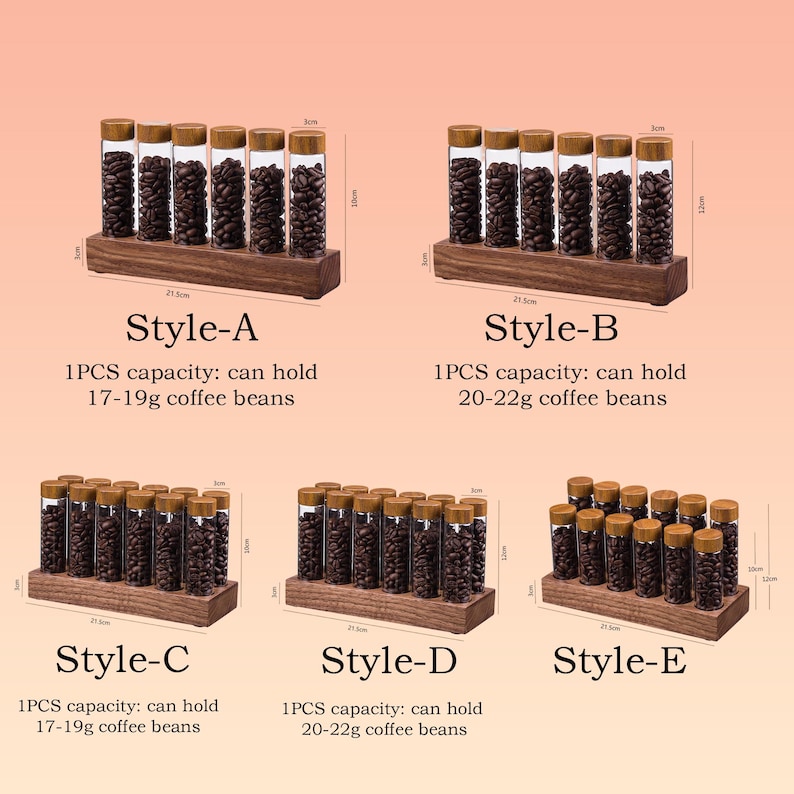 Personalization Single Dose Coffee Bean Storage Tubes - Borosilicate ...