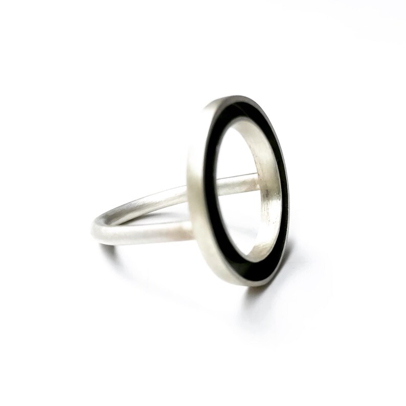 Horizontal Concentric Geometric Cool Ring Minimalist - Etsy