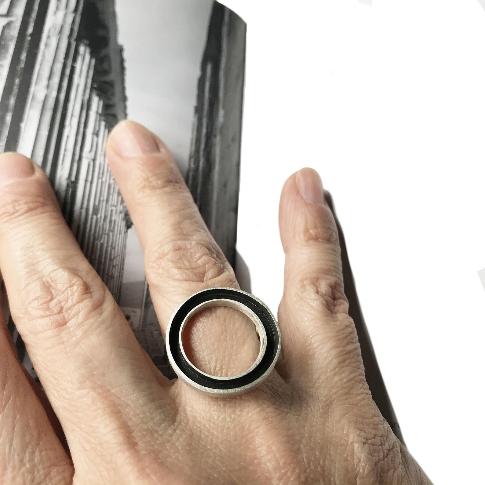 Horizontal Concentric Geometric Cool Ring Minimalist - Etsy