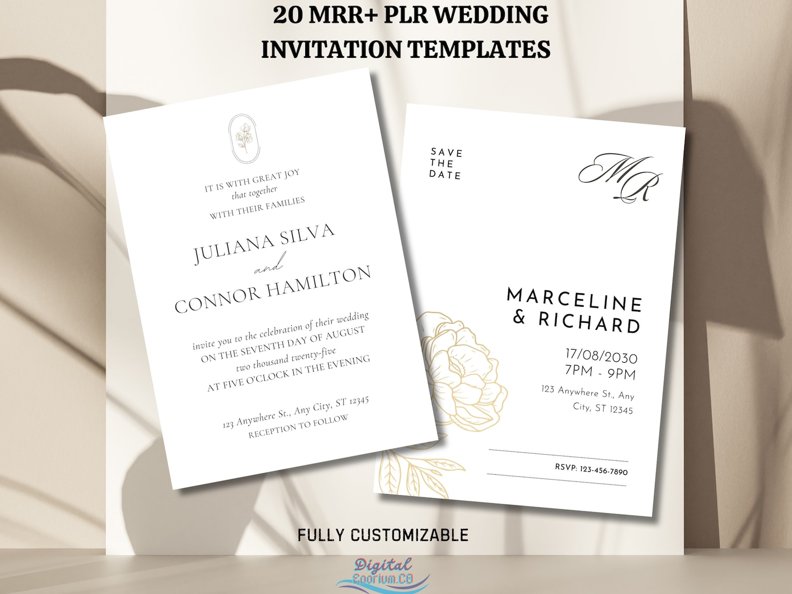 20 Wedding Invitation Templates| Personal Use or RESELL - Etsy