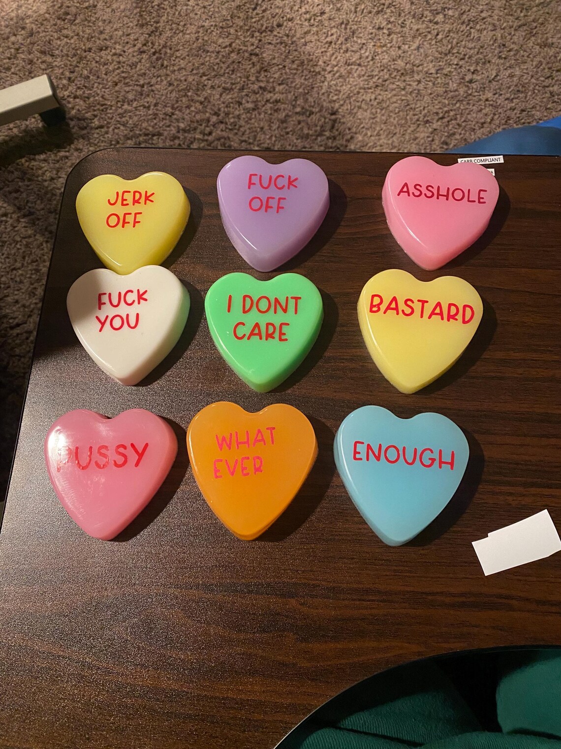 Custom Paperweight Conversation Hearts, Mean/nice Hearts, Pop Art Desk ...
