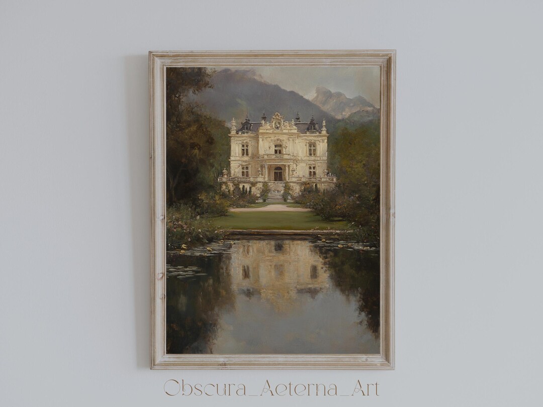 Enchanted Estate | Dark Academia Printable, Antique Castle Art, Elegant ...