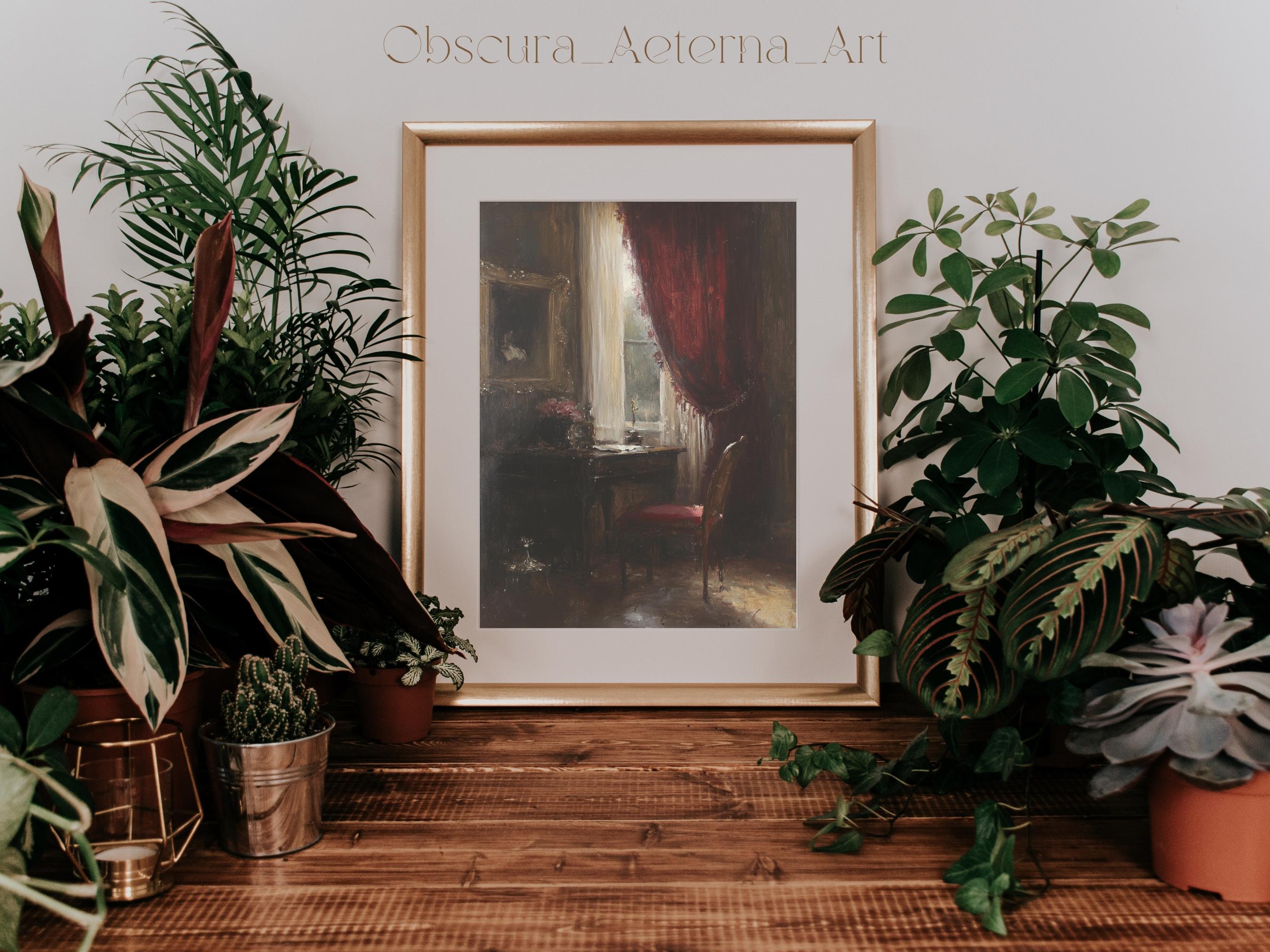 Mystic Study Room | Dark Academia Art Print, Mystical Room Decor ...