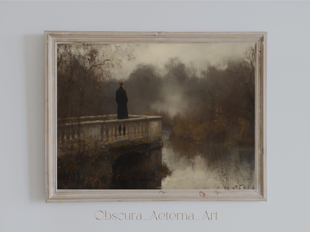 Melancholic Reflection | Dark Academia Print, Moody Aesthetic Printable ...