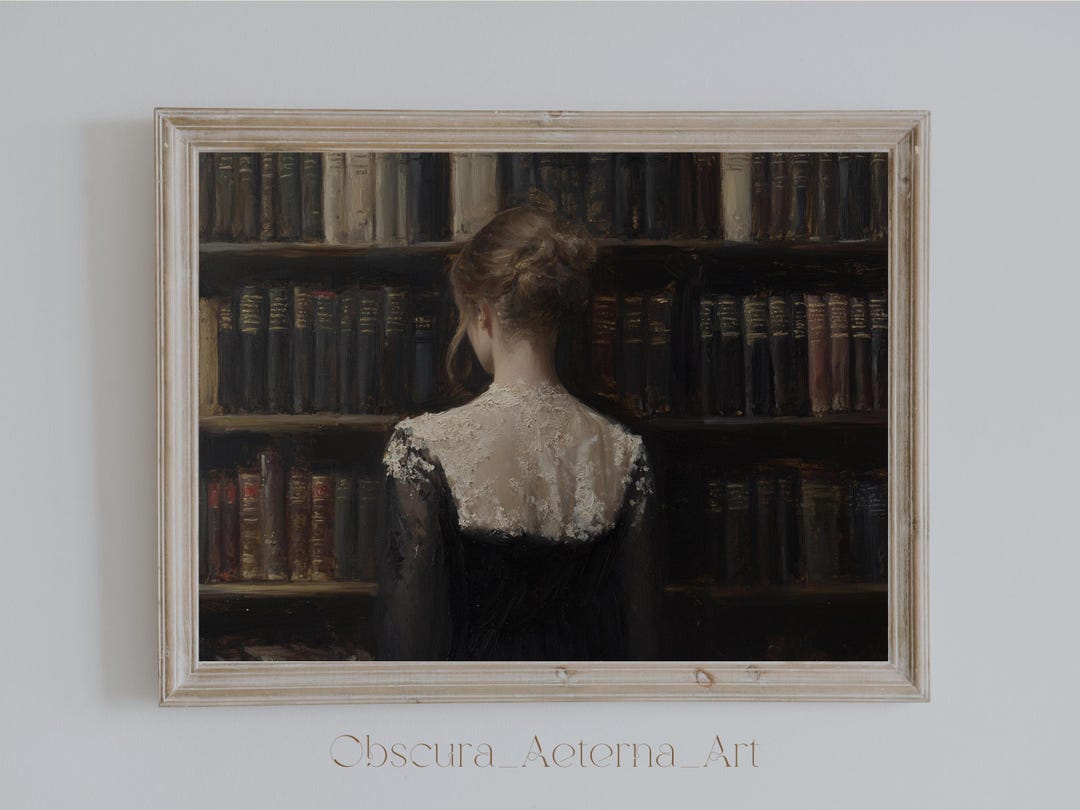 Mystic Bookworm | Dark Academia Printable, Moody Library Wall Art ...