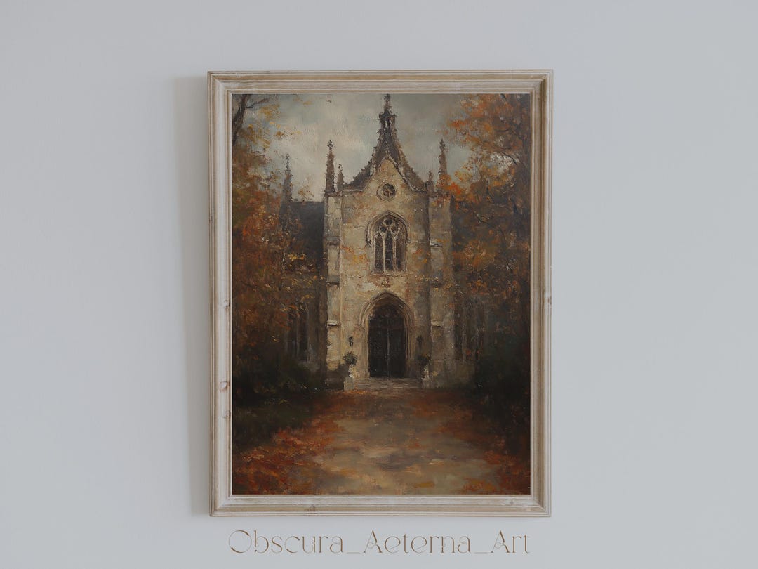 Gothic Autumnal | Dark Academia Printable, Moody Architectural Art ...