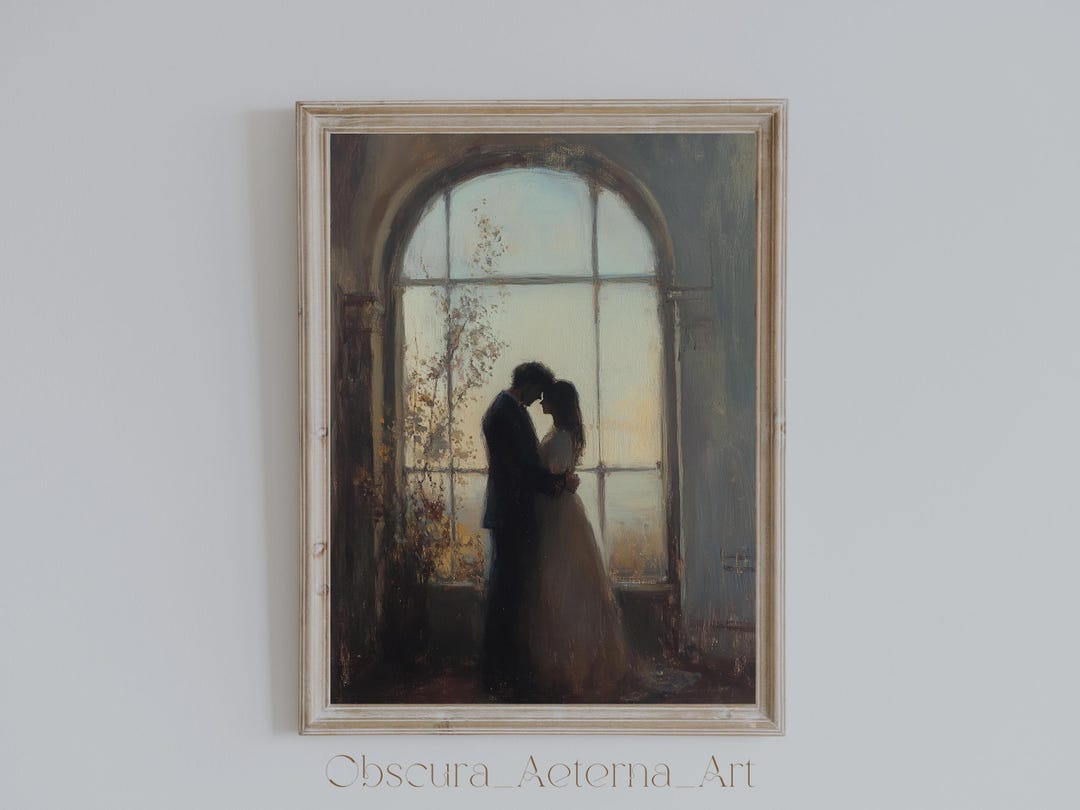 Romantic Lovers Embrace | Dark Academia Printable, Moody Aesthetic Art ...