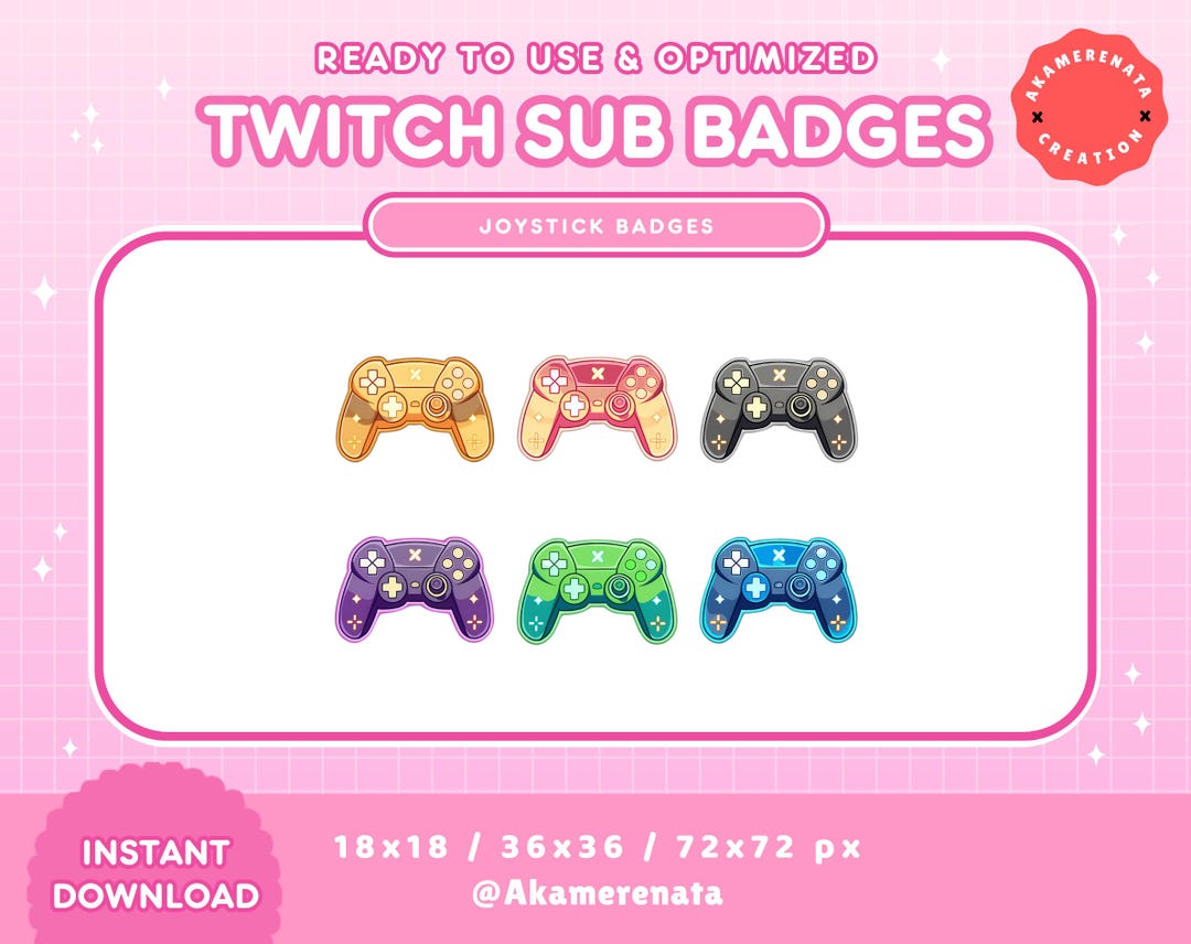 Game Controller Sub Badges | Sub Badge | Subbadges | Joystick Icon ...