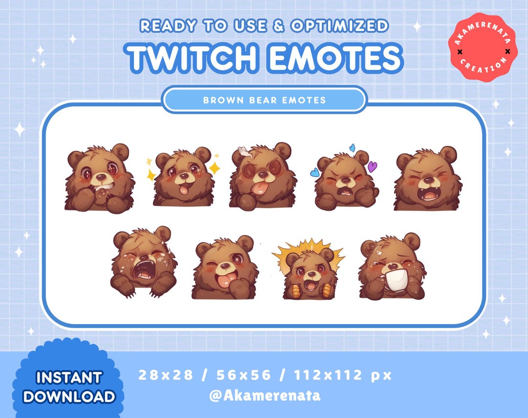 Kawaii Emotes 9x | Bear Emotes | Kawaii Furry Emotes Set | Discord ...