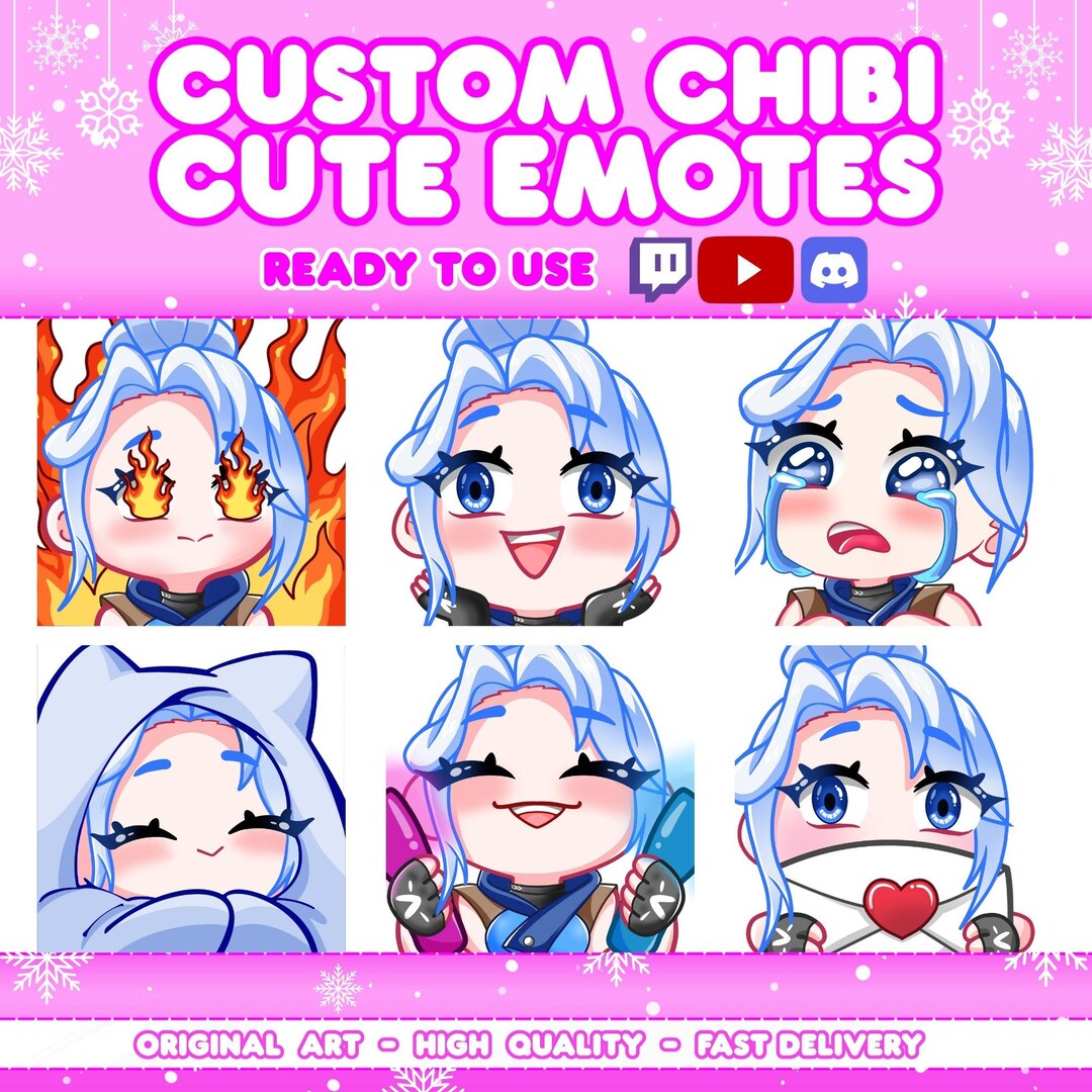 Custom Chibi Cute Emotes Twitch Emotes Animated Emotes Emote Vtuber ...