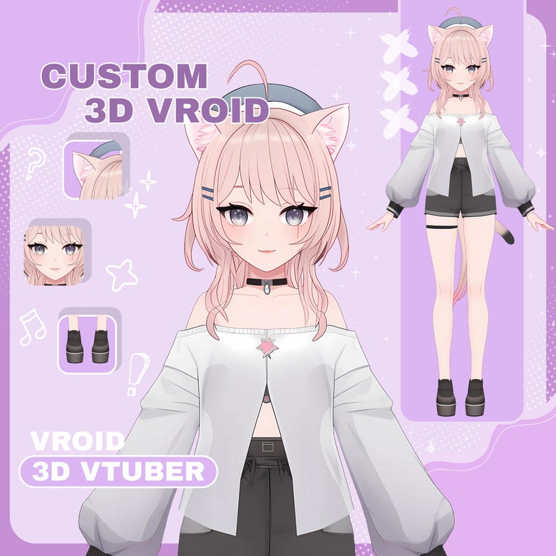Vtuber 3D Custom Model | Vroid Character Design - Etsy