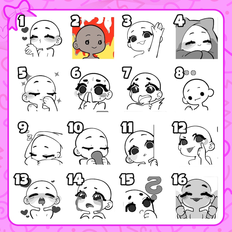 Custom Chibi Emotes | Animated Twitch & Discord Emote Pack - Etsy