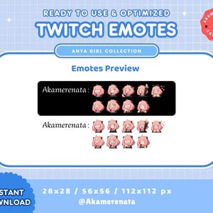 Anya Forger Emotes 9x | Anya Emotes | Emotes Set | Discord Stickers ...