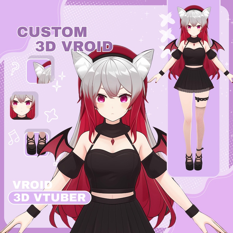 Custom 3D Vtuber Model | Vroid Character Design, Full Body Rigging - Etsy