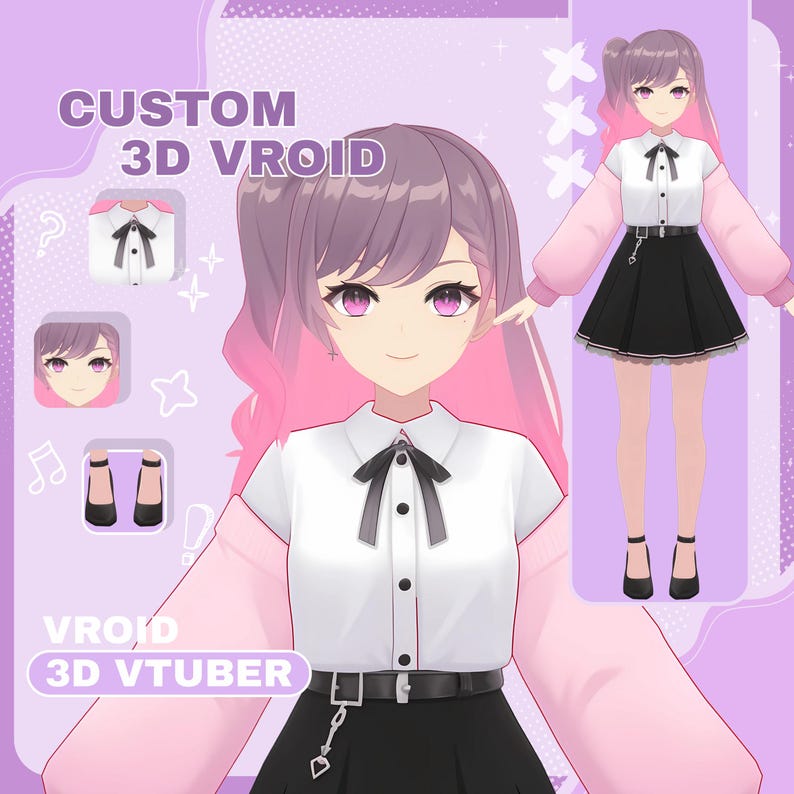 Custom 3D Vtuber Model | Vroid Character Design - Etsy