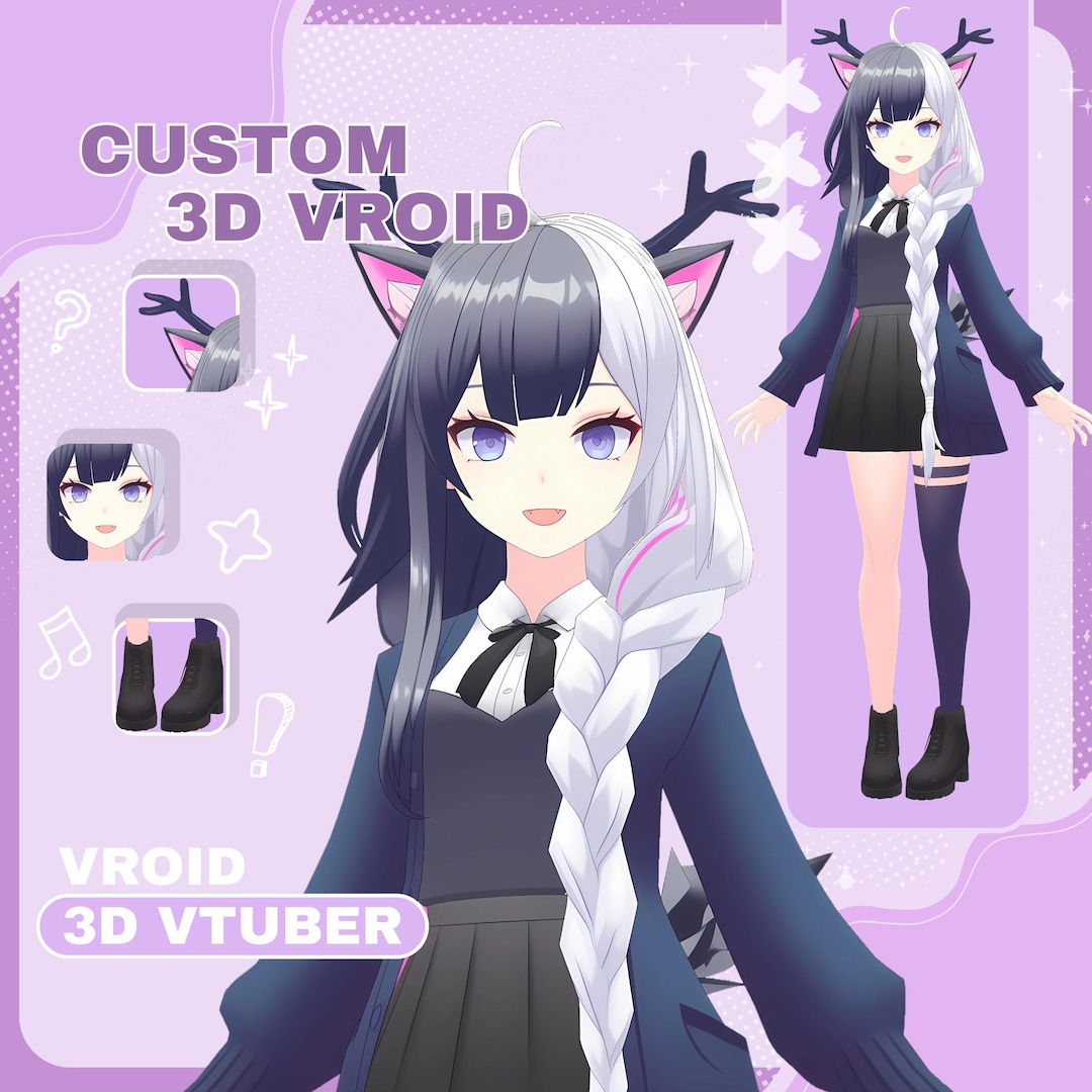 Custom 3D Vtuber Model | Vroid Character Design - Etsy
