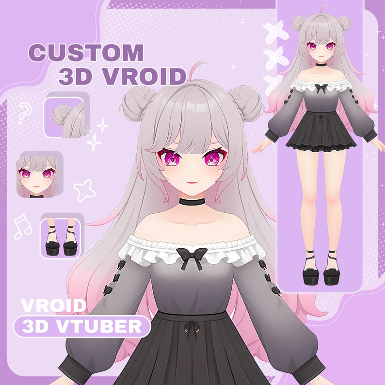 Custom 3D Vtuber Model | Vroid Character Design - Etsy