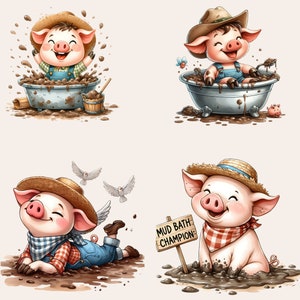 26 Pig Clipart Bundle, Cute Pig PNG, Adorable Pig Graphics, Sweet Pig ...