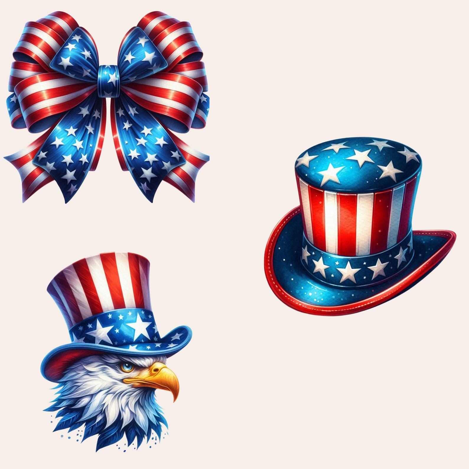4th July Clipart Bundle, 22 Patriotic Clipart, Patriotic Eagles PNG ...