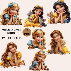 20 Princess Clipart PNG Bundle, Fairytale Clipart PNG, Little Princess ...