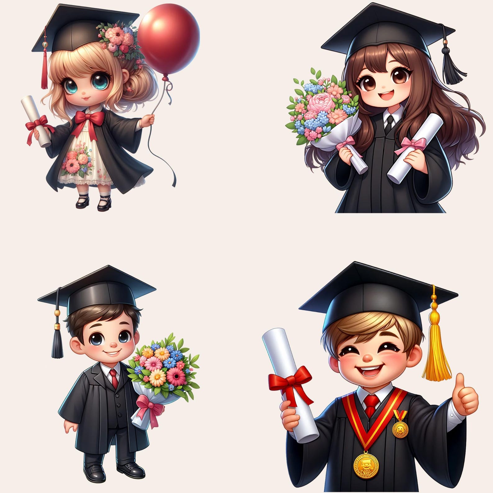 21 Graduation Boys and Girls Clipart, Preschool Graduation Clipart ...