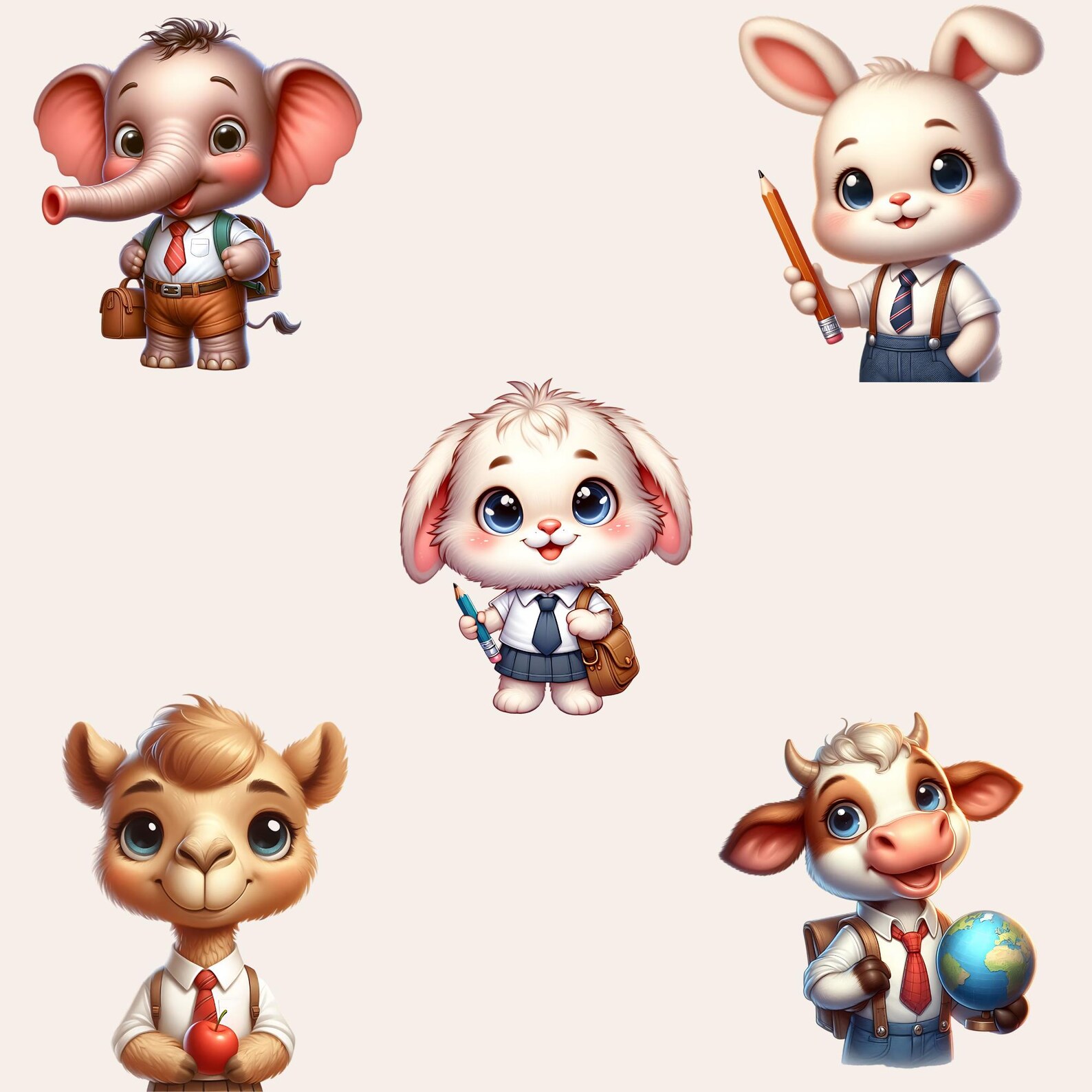 33 Back to School Animals Clipart, School Animals Clipart, Cute Animals ...