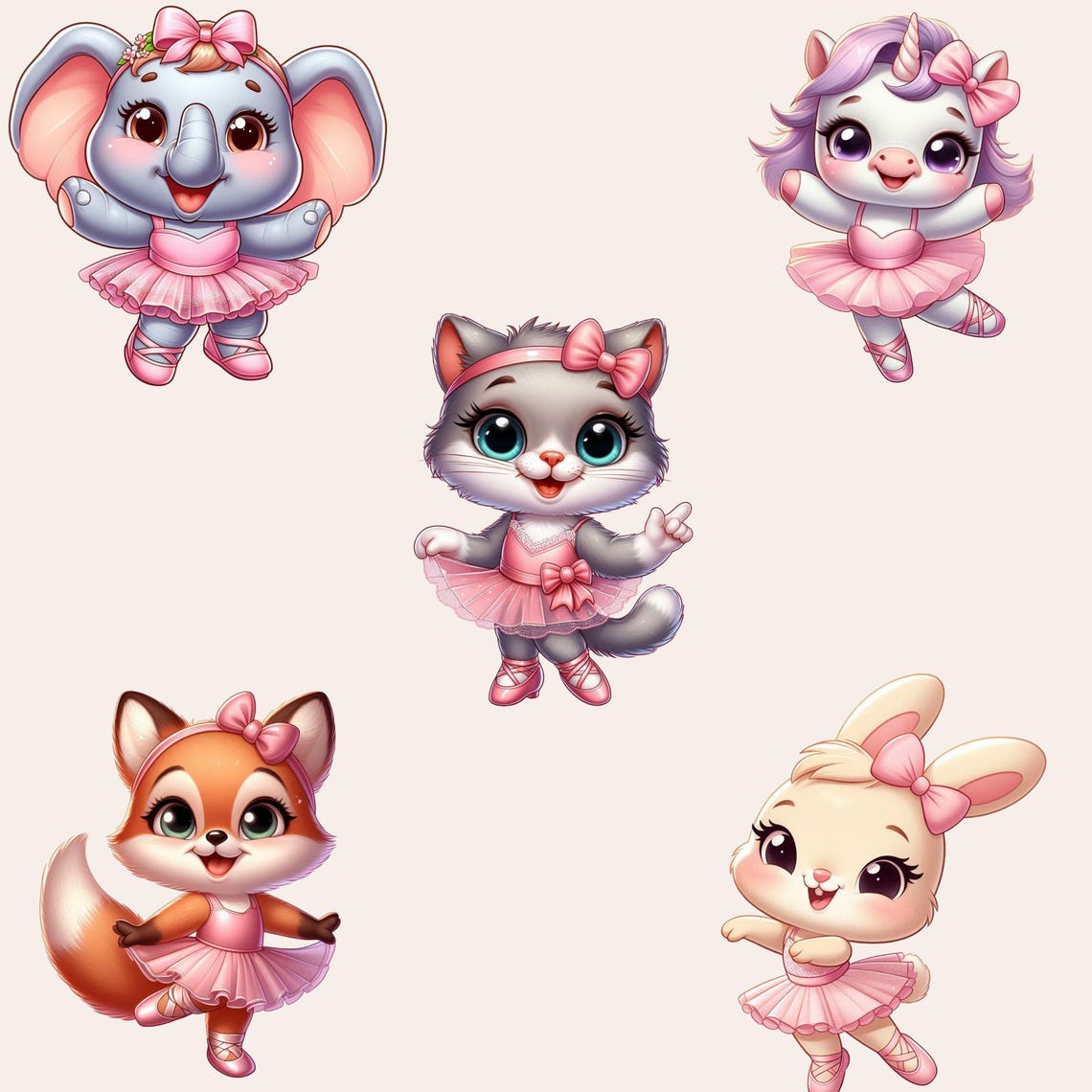 37 Ballerina Animals Clipart, Cute Dancing Animals Clipart, Ballerina ...