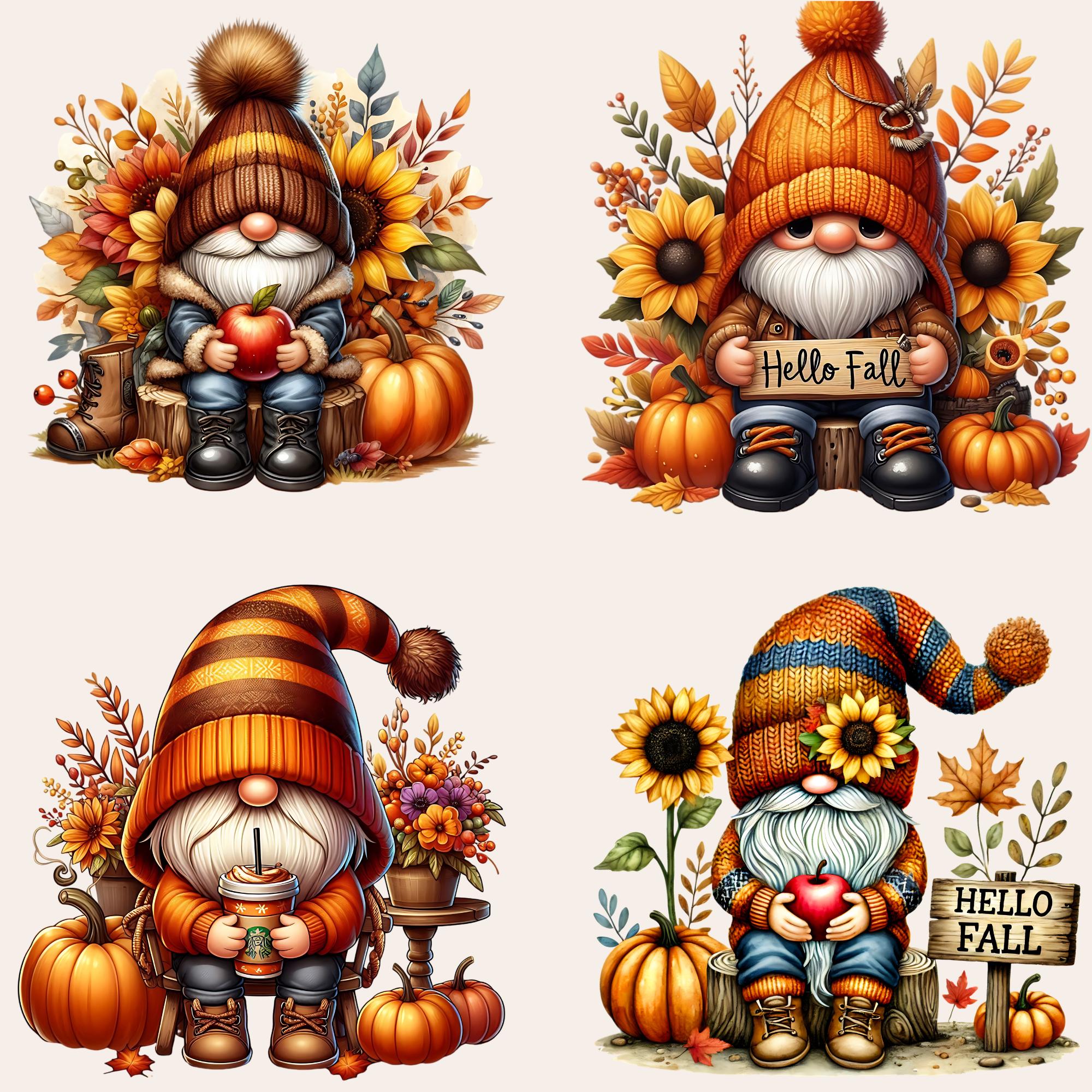 21 Hello Fall Gnome Clipart, Fall Gnome PNG, Autumn Gnome Clipart ...