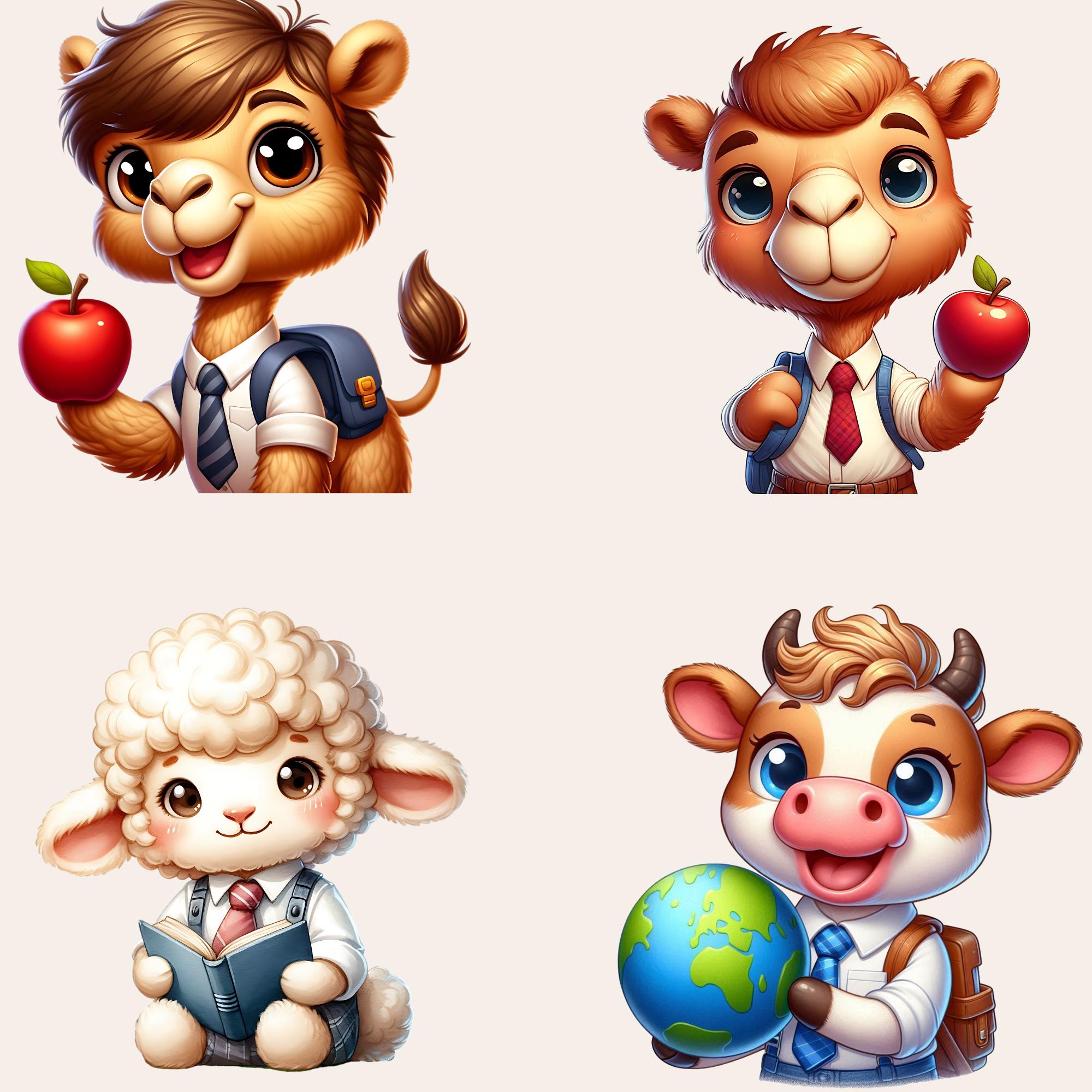 33 Back to School Animals Clipart, School Animals Clipart, Cute Animals ...