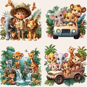 50 Jungle Animals Clipart Bundle, Jungle Animals PNG, Funny Animals ...