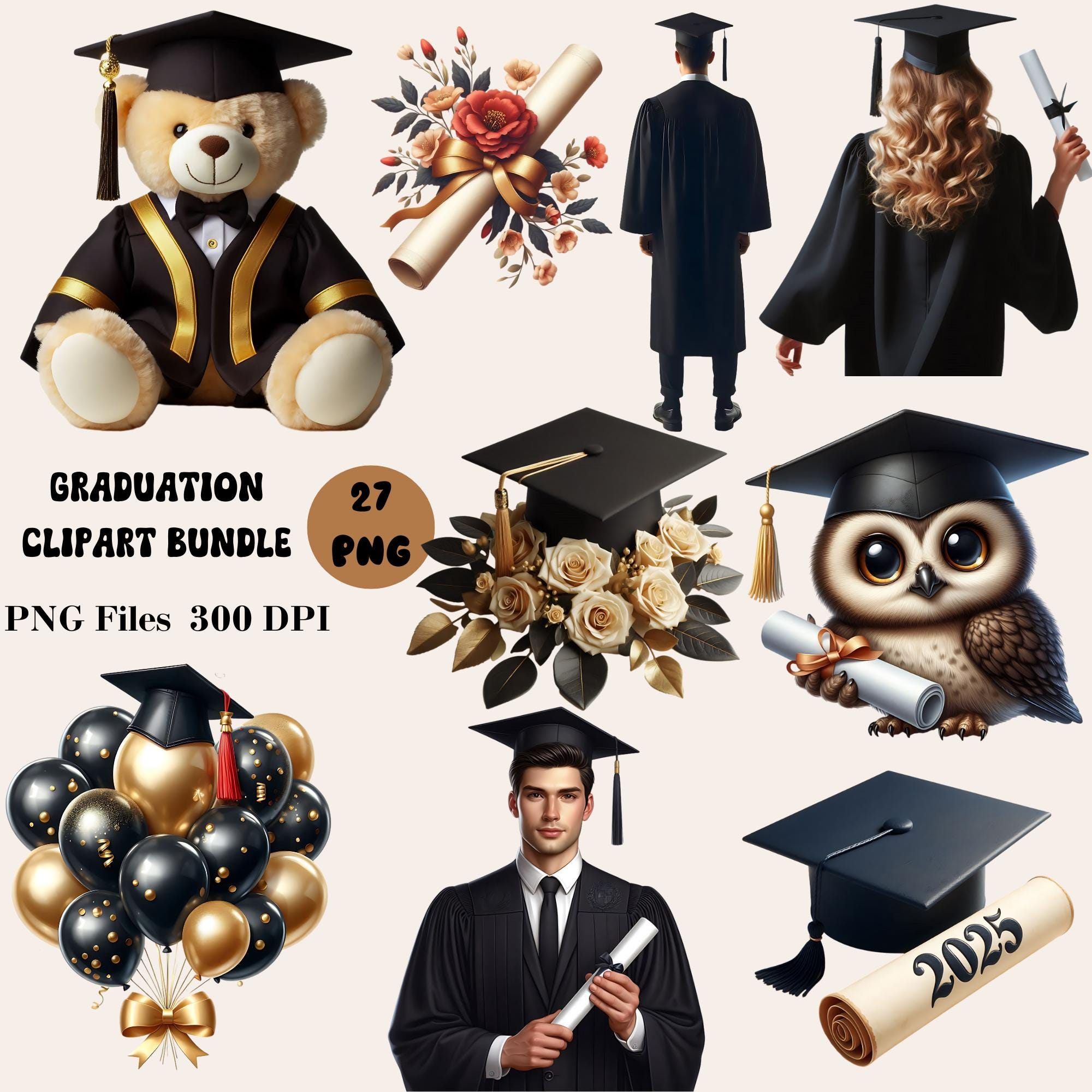 27 Graduation PNG Bundle, Graduation Clipart Bundle, Graduation Hat ...