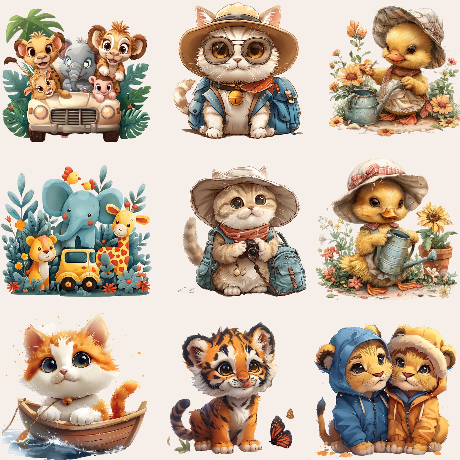 50 Jungle Animals Clipart Bundle, Safari Animals PNG, Animals in Jungle ...