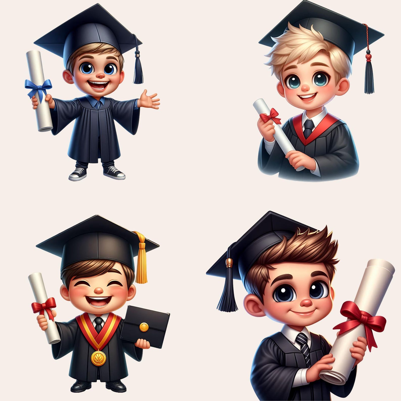 21 Graduation Boys and Girls Clipart, Preschool Graduation Clipart ...