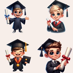 21 Graduation Boys and Girls Clipart, Preschool Graduation Clipart ...