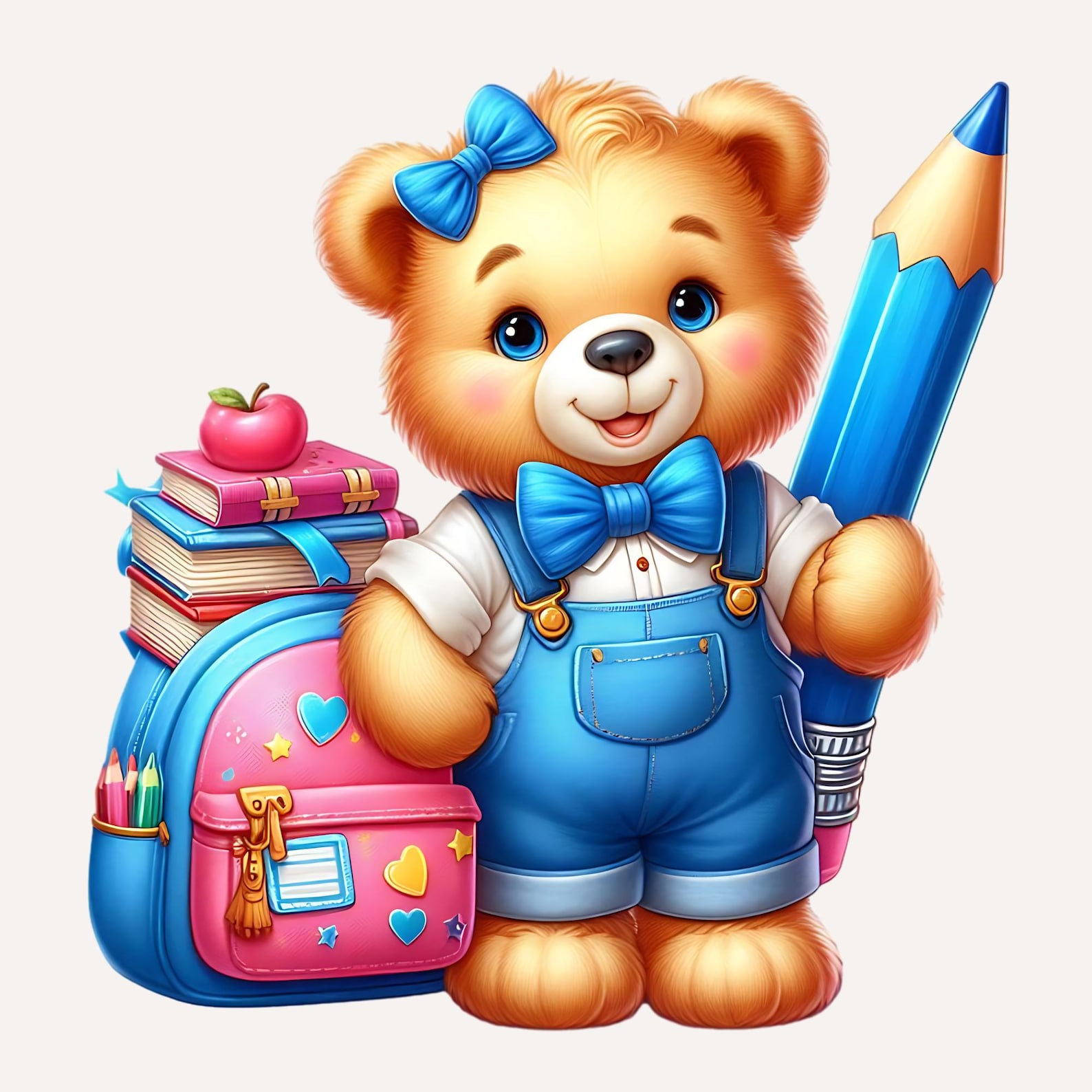 15 Back to School Teddy Bear Clipart, School Bear PNG, Back to School ...