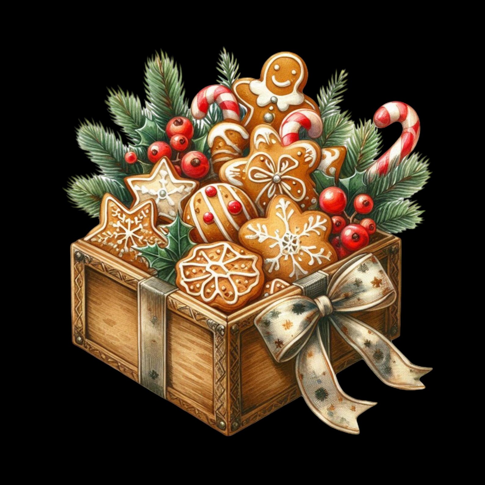 15 Christmas Cookies Clipart, Christmas Cookies Box PNG, Cute Christmas ...