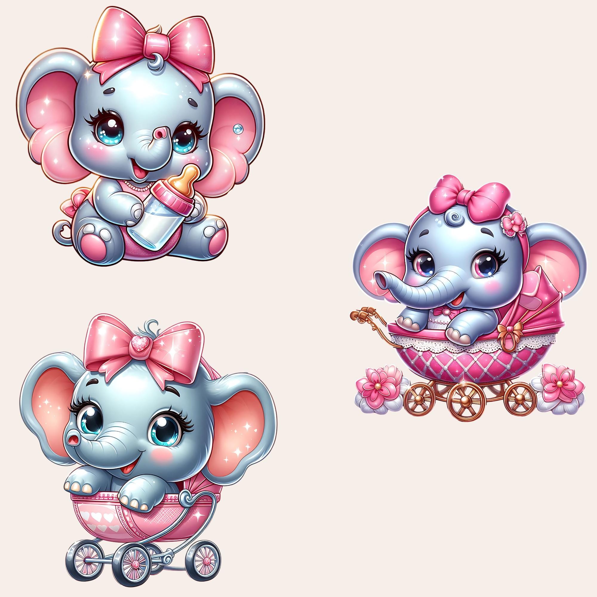 14 Pink Baby Elephant Clipart, Baby Elephant PNG, Elephant Girl Clipart ...