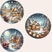 24 Round Christmas Landscape Clipart, Christmas Scene Clipart, Winter ...