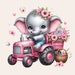 8 Pink Baby Elephant Clipart, Cute Elephant PNG Bundle, Nursery Clipart ...