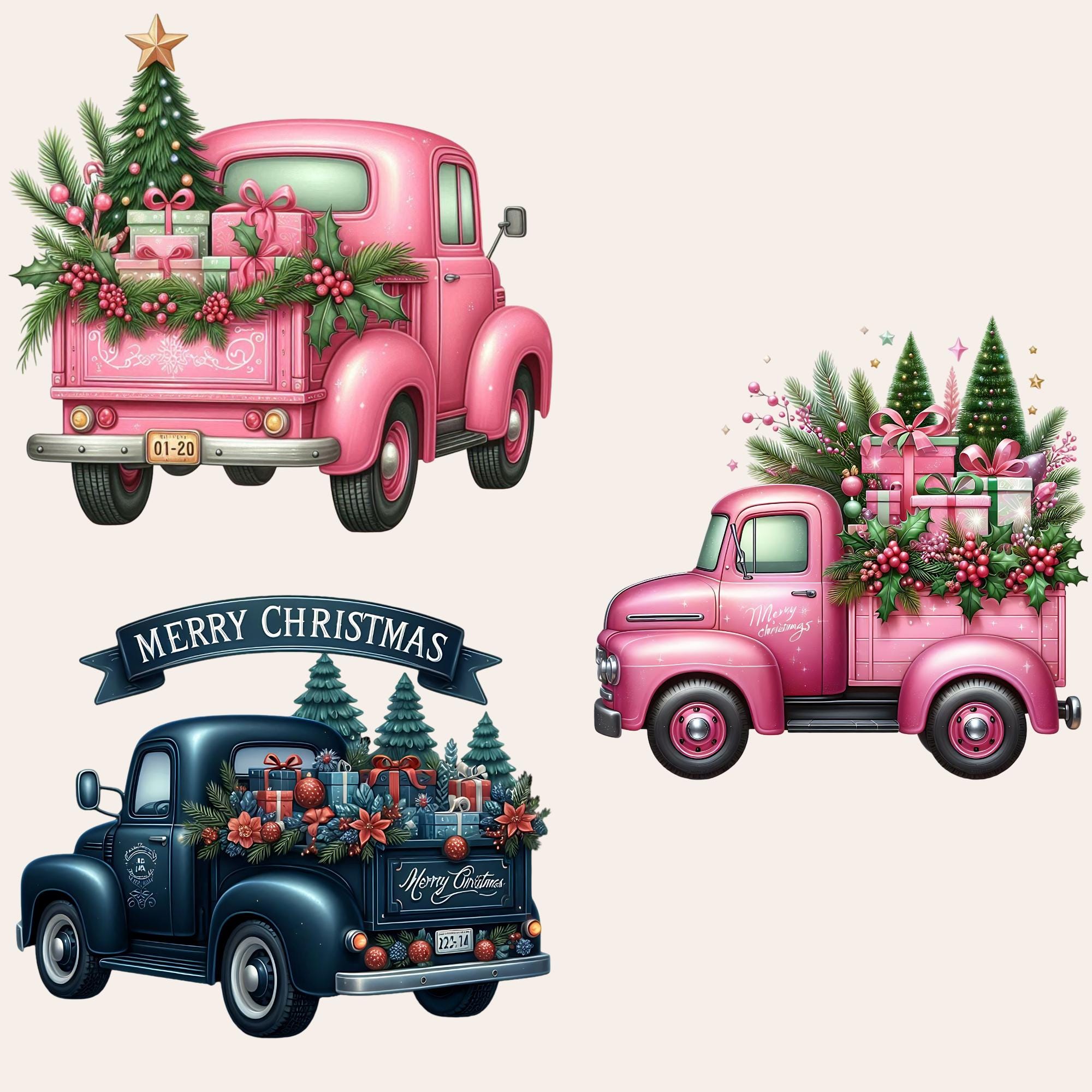19 Christmas Truck Clipart, Red Truck Clipart, Christmas Truck PNG ...