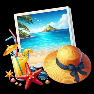 17 Tropical Landscape Clipart, Tropical Beach Clipart, Summer Beach ...