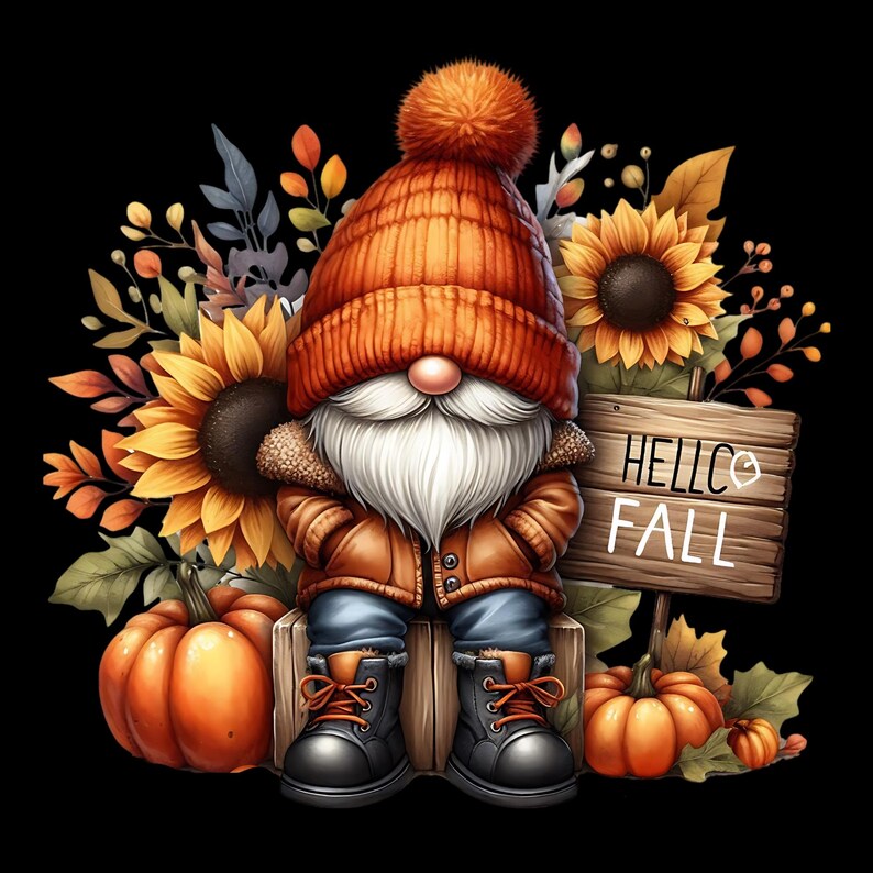 21 Hello Fall Gnome Clipart, Fall Gnome PNG, Autumn Gnome Clipart ...