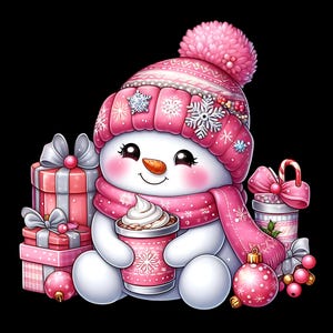 21 Pink Snowman Clipart, Cute Snowman PNG, Festive Snowman Clipart ...